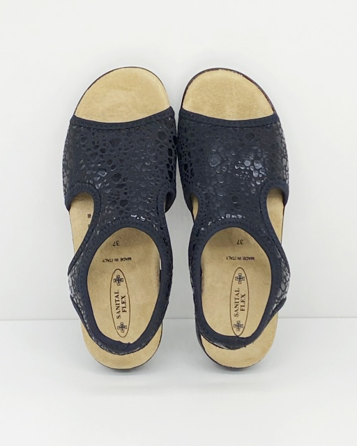 Elastyczne sandały damskie Sanital Flex 8041.17 czarne (nakrapiane ...